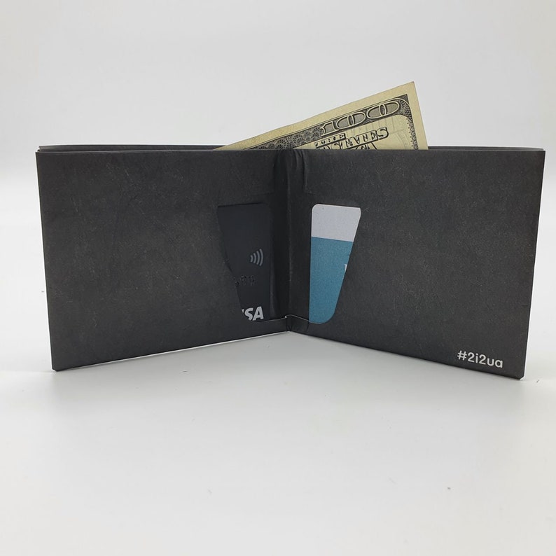 Tyvek Paper Slim Wallet the Black - Etsy