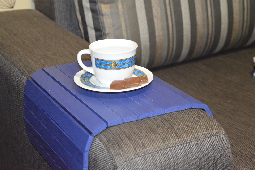 Arm Chair Tray Table Blue Sky,wooden Coffee Table, Lap Desk,small ...