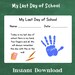 Last Day of School Handprint Art, Handprint Craft Keepsake, Printable ...