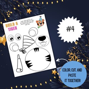 Kid's New Year's Eve Paper Crown Craft, NYE Eyeglasses 2025, Party Hat ...