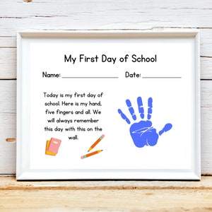 First Day of School Handprint Art, Back to School Activity, Handprint ...