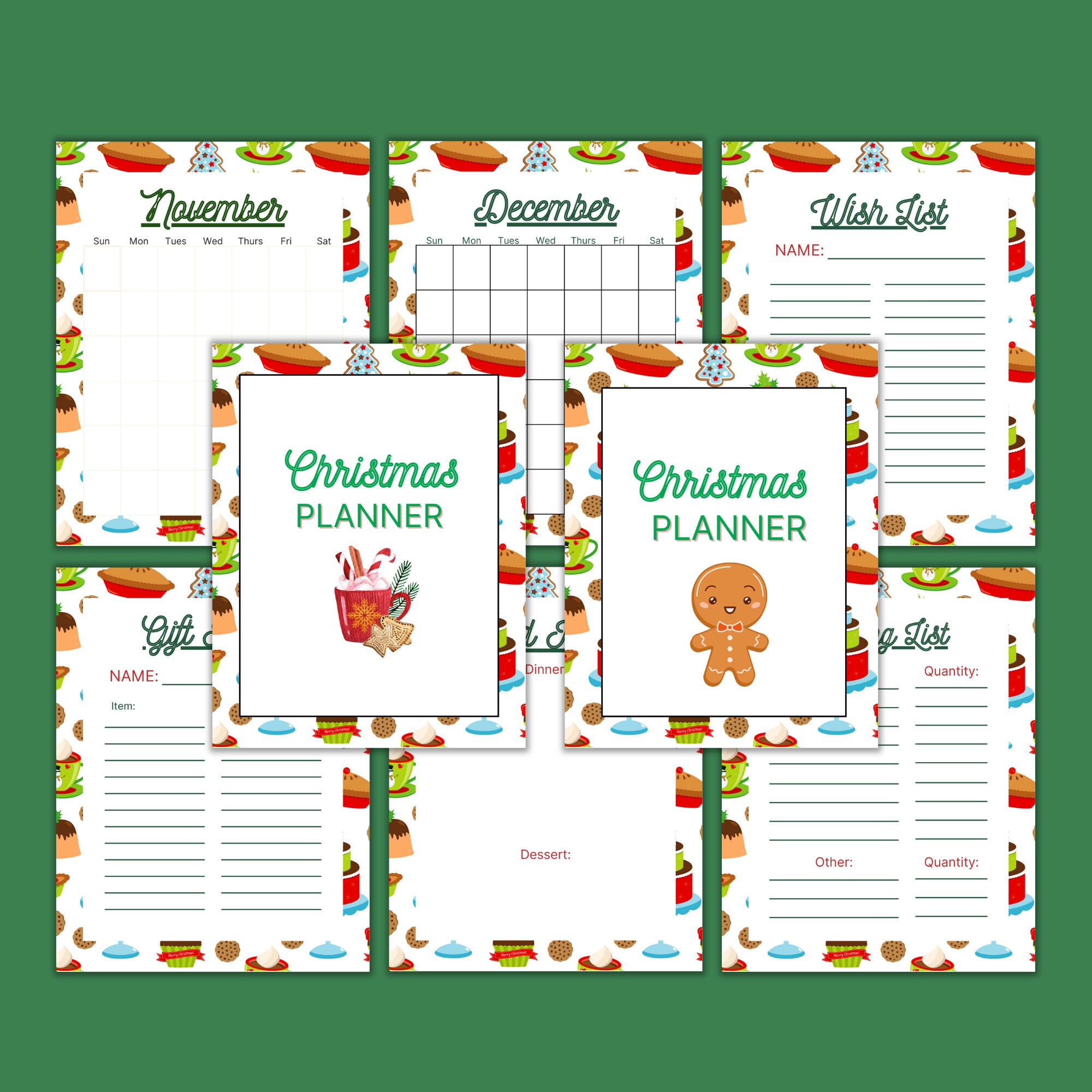 Christmas Planner Printable, Holiday, Gift Budget, Christmas Binder ...