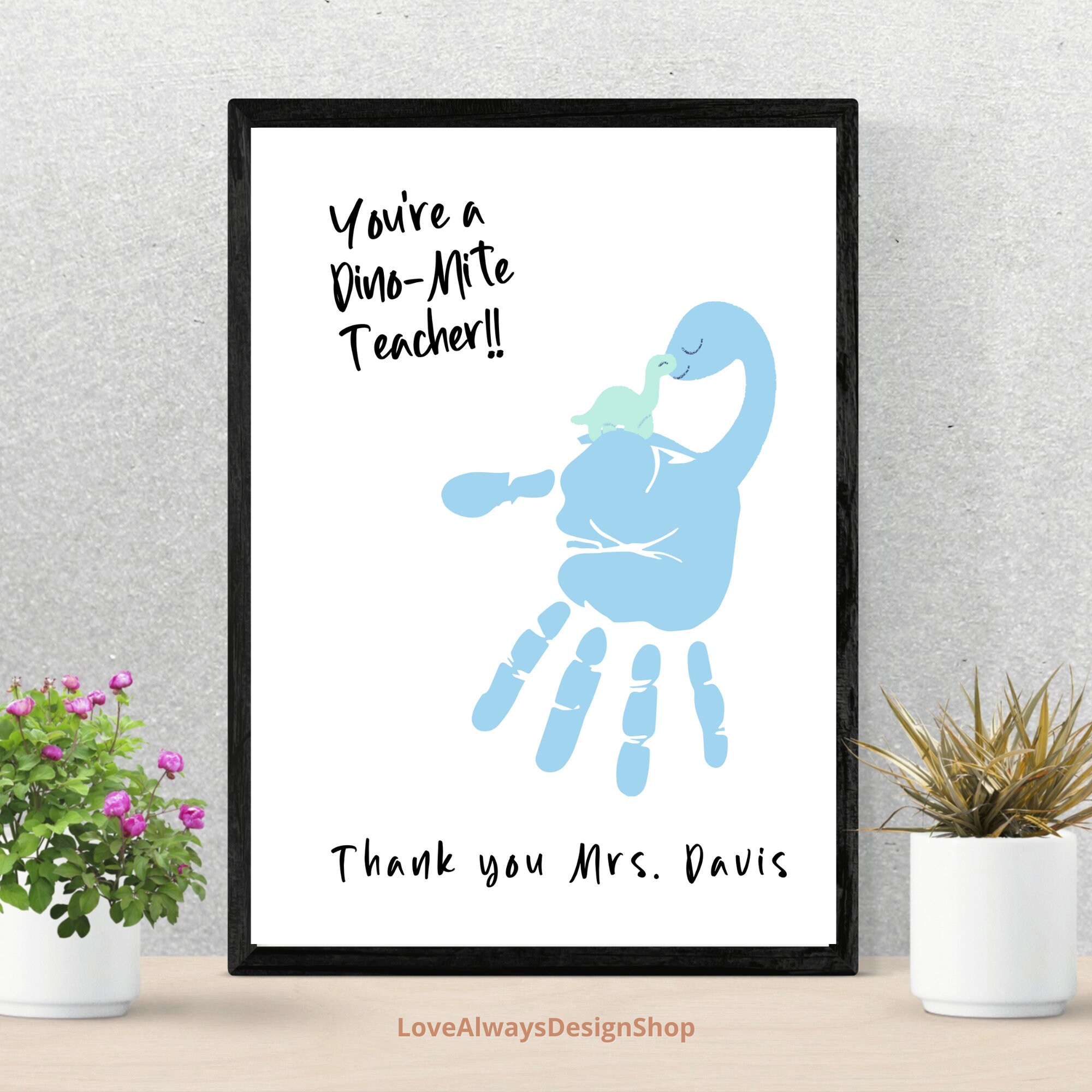 Teacher Appreciation Handprint Art, Handprint Art, Thank You Card, End ...