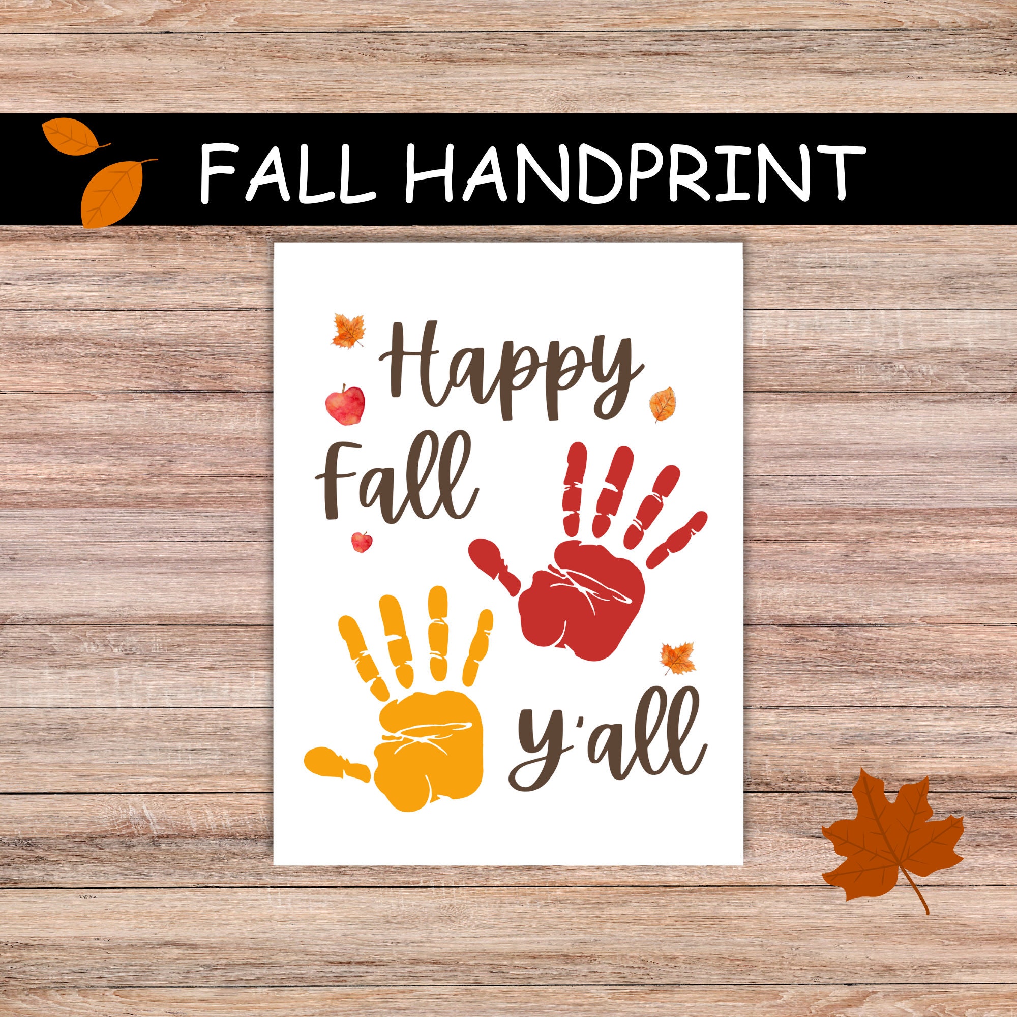 Fall Handprint Craft Autumn Craft Handprint Keepsake - Etsy