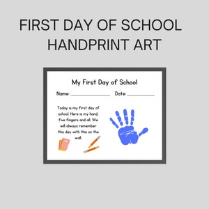 First Day of School Handprint Art, Back to School Activity, Handprint ...
