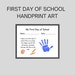 First Day of School Handprint Art, Back to School Activity, Handprint ...