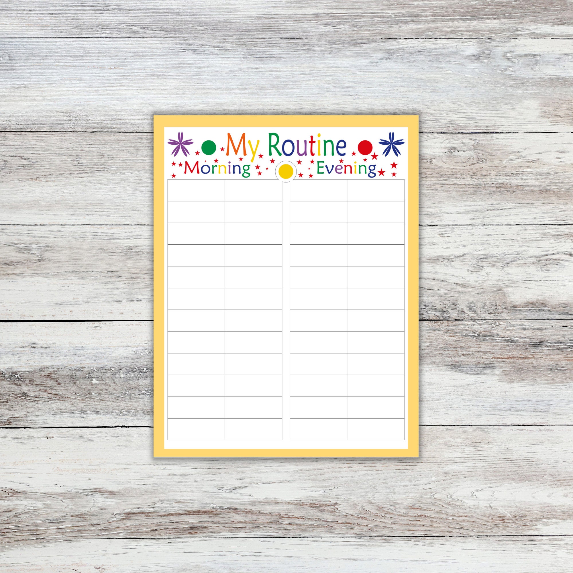 Printable Kids Daily Responsibilities Chart Daily Routine - Etsy