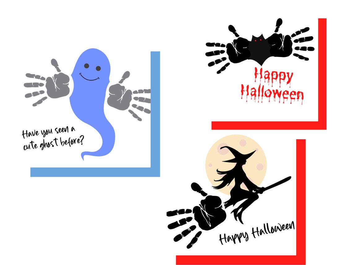 Halloween Handprint Art Halloween Activity Handprint Craft - Etsy