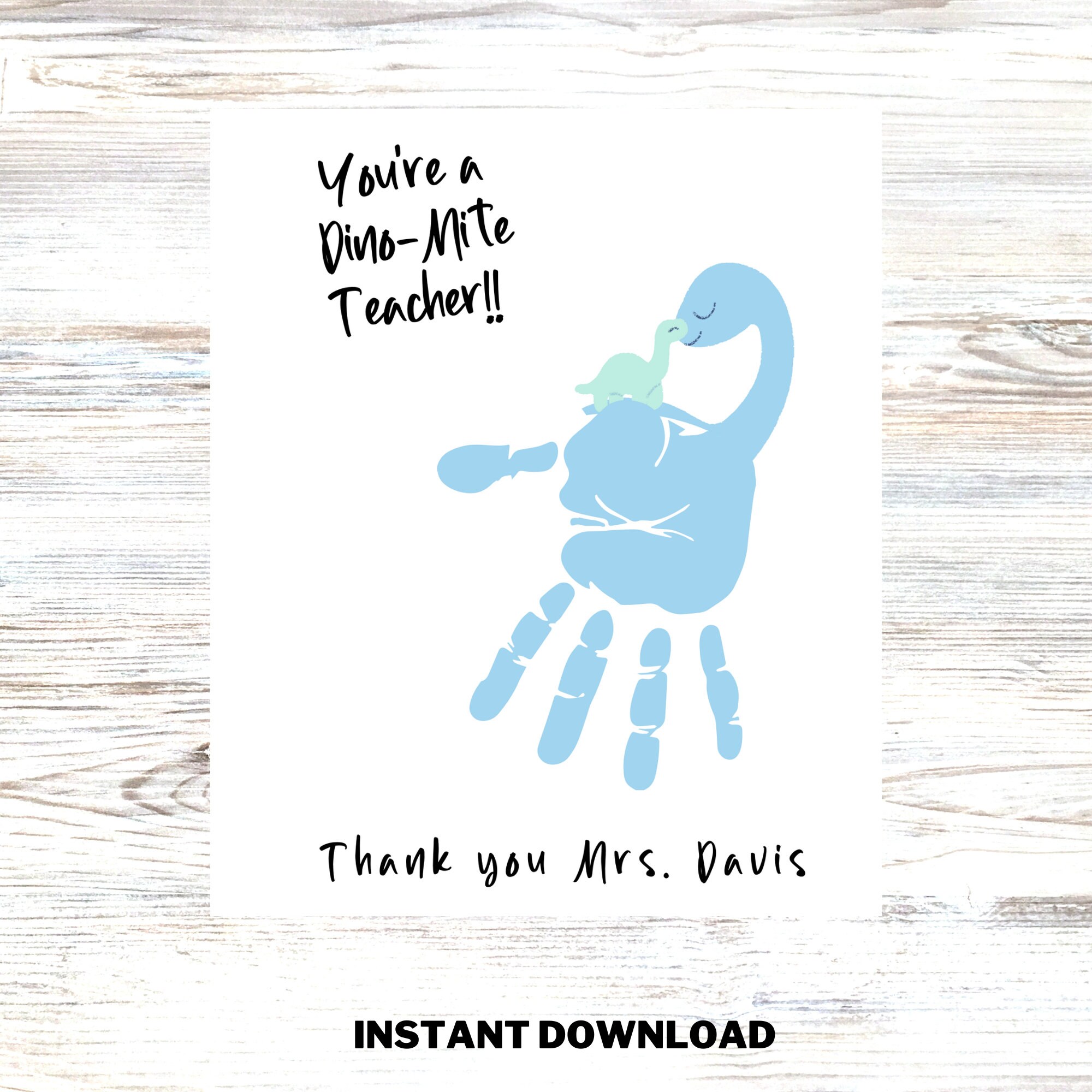 Teacher Appreciation Handprint Art, Handprint Art, Thank You Card, End ...