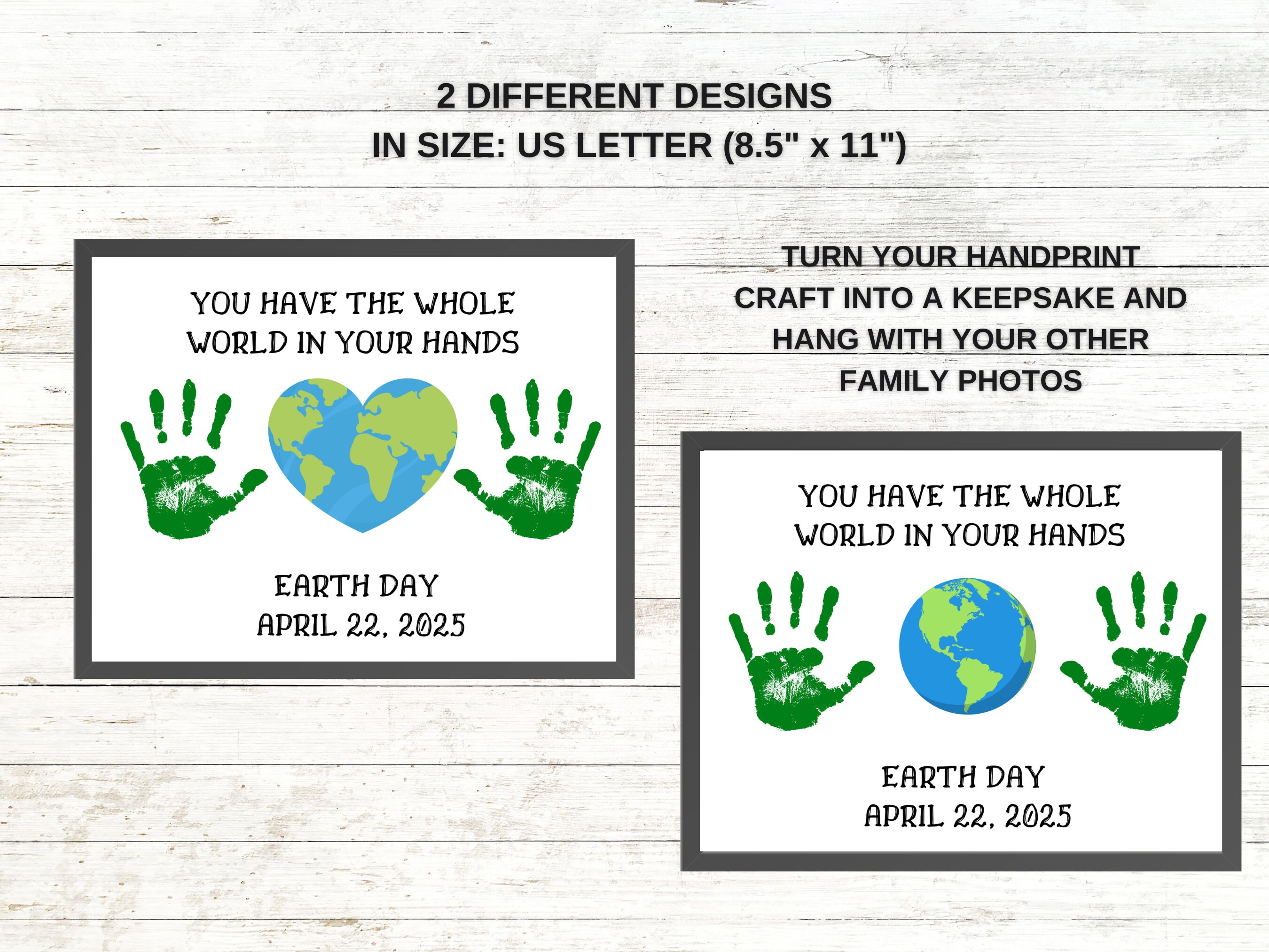 Earth Day Handprint Craft, Handprint Art, Craft Keepsake, Printable ...