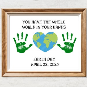 Earth Day Handprint Craft, Handprint Art, Craft Keepsake, Printable ...