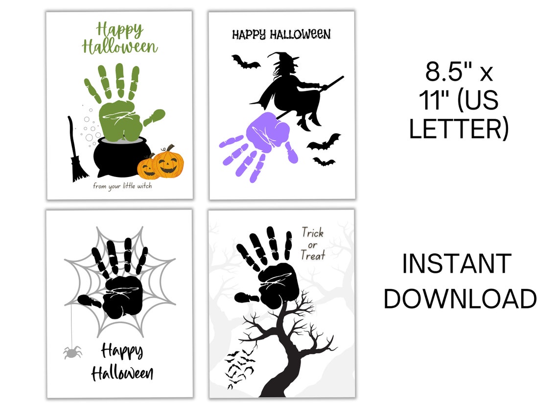 Halloween Handprint Art Halloween Activity Handprint Craft - Etsy