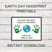 Earth Day Handprint Craft, Handprint Art, Craft Keepsake, Printable ...