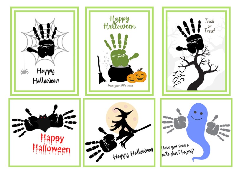 Halloween Handprint Art Halloween Activity Handprint Craft - Etsy