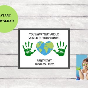 Earth Day Handprint Craft, Handprint Art, Craft Keepsake, Printable ...