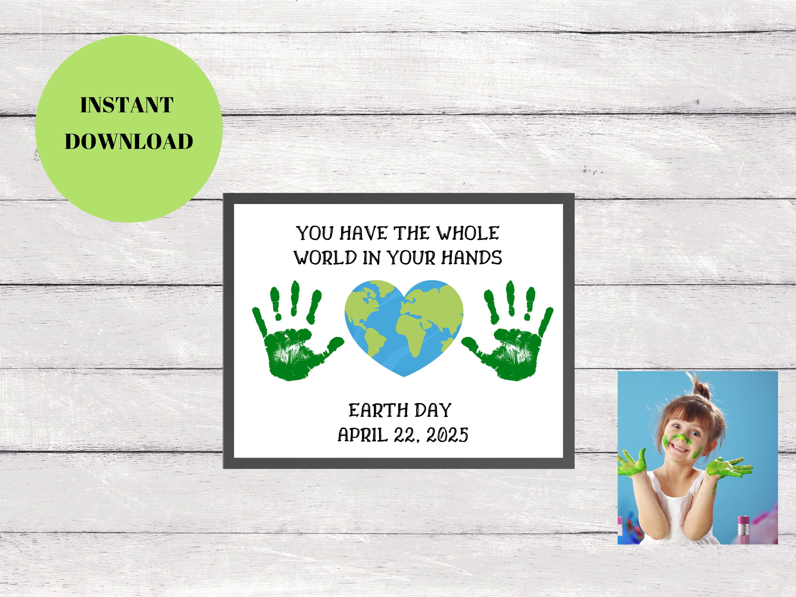 Earth Day Handprint Craft, Handprint Art, Craft Keepsake, Printable ...