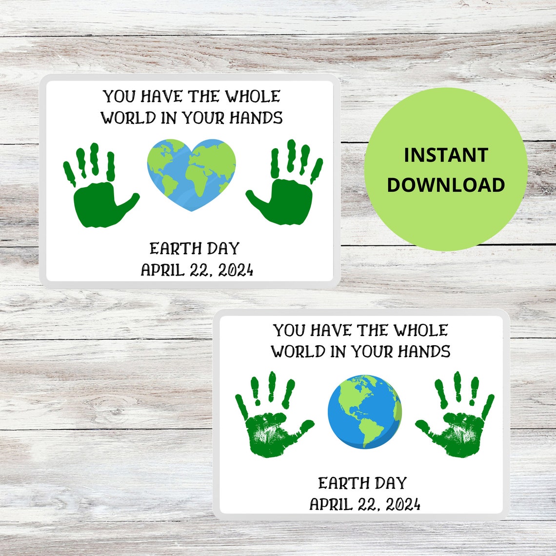Earth Day Handprint Craft, Handprint Art, Craft Keepsake, Printable ...