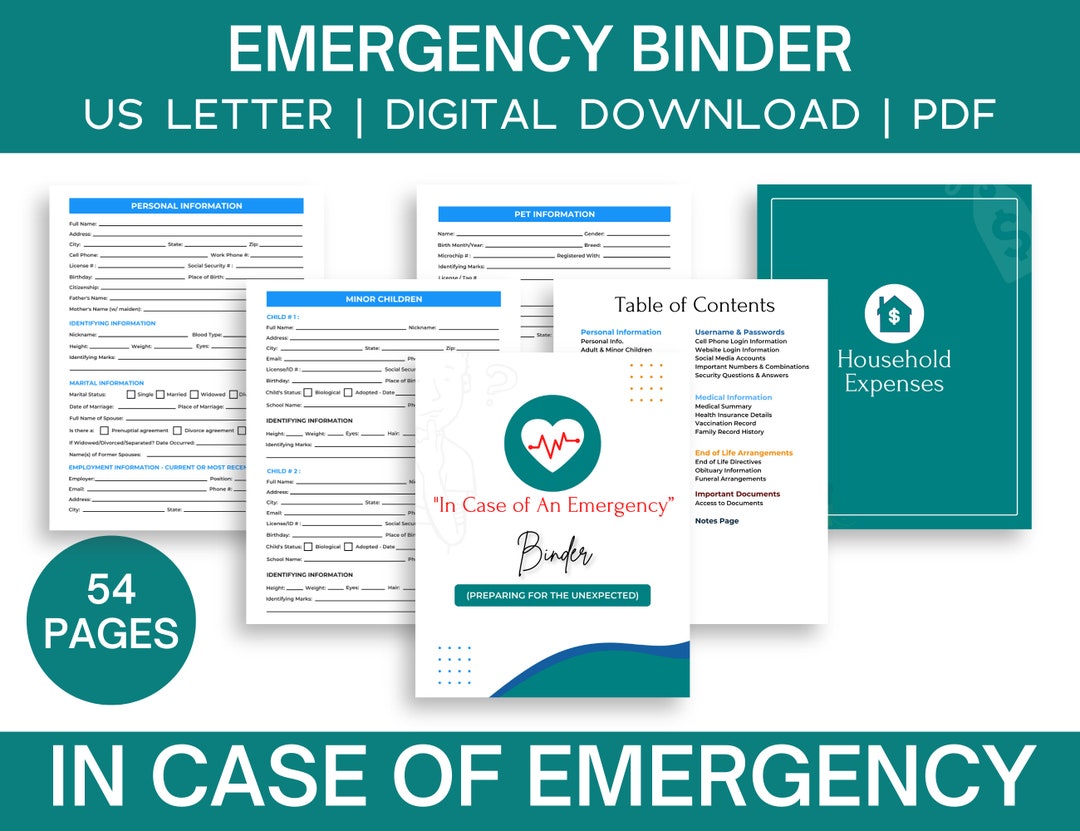 Life Binder, in Case of Emergency Binder, Estate Planner, Death Planner ...
