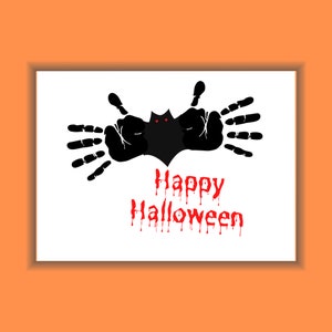 Halloween Handprint Art, Halloween Activity, Handprint Craft Keepsake ...