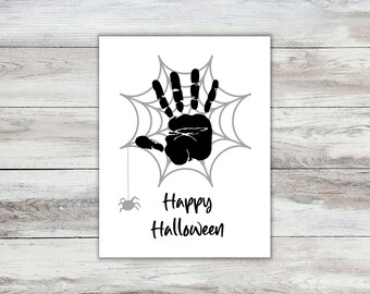 Halloween Handprint Art, Halloween Activity, Handprint Craft Keepsake ...