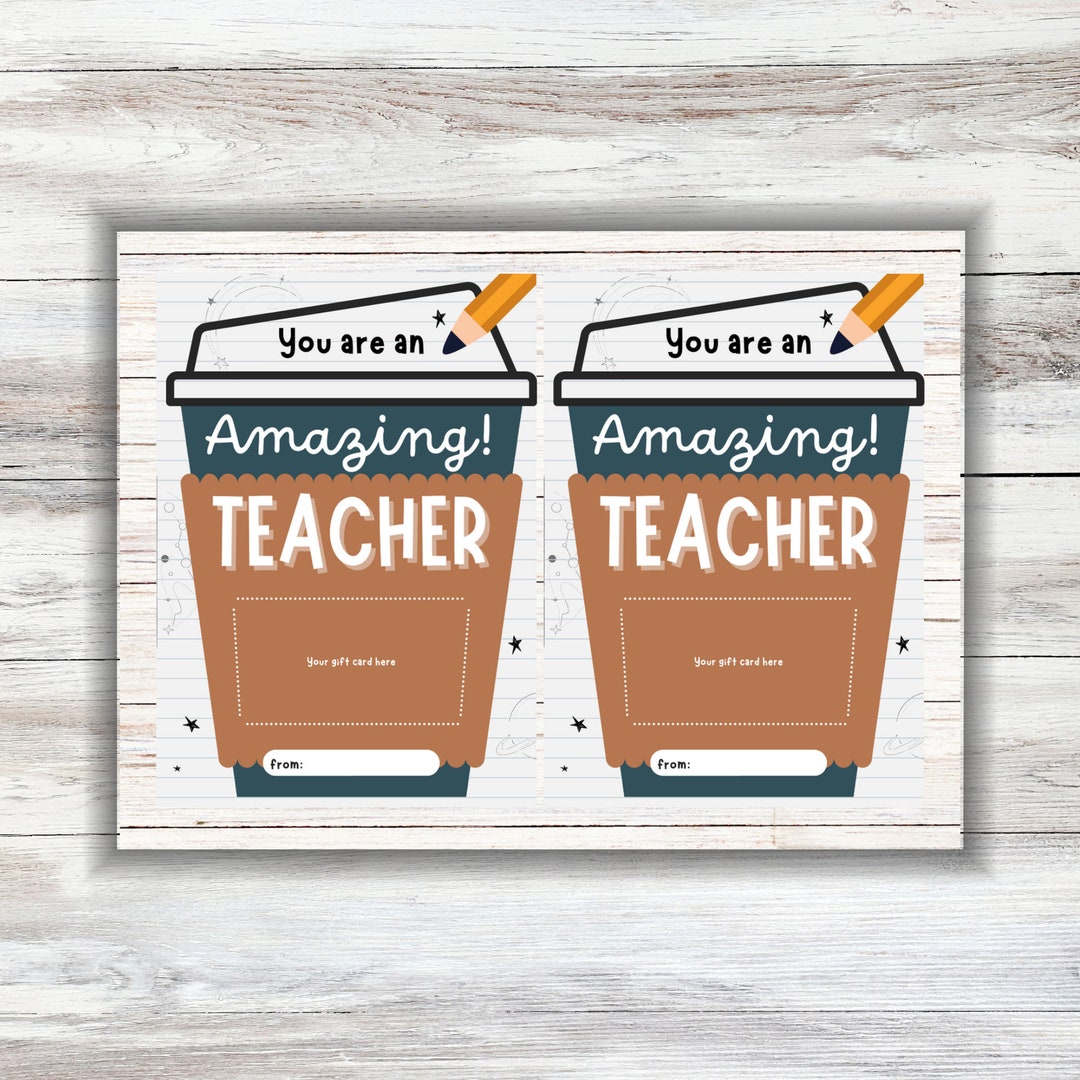 Teacher Appreciation Gift Card Holder Thank You Amazing Teacher End of ...