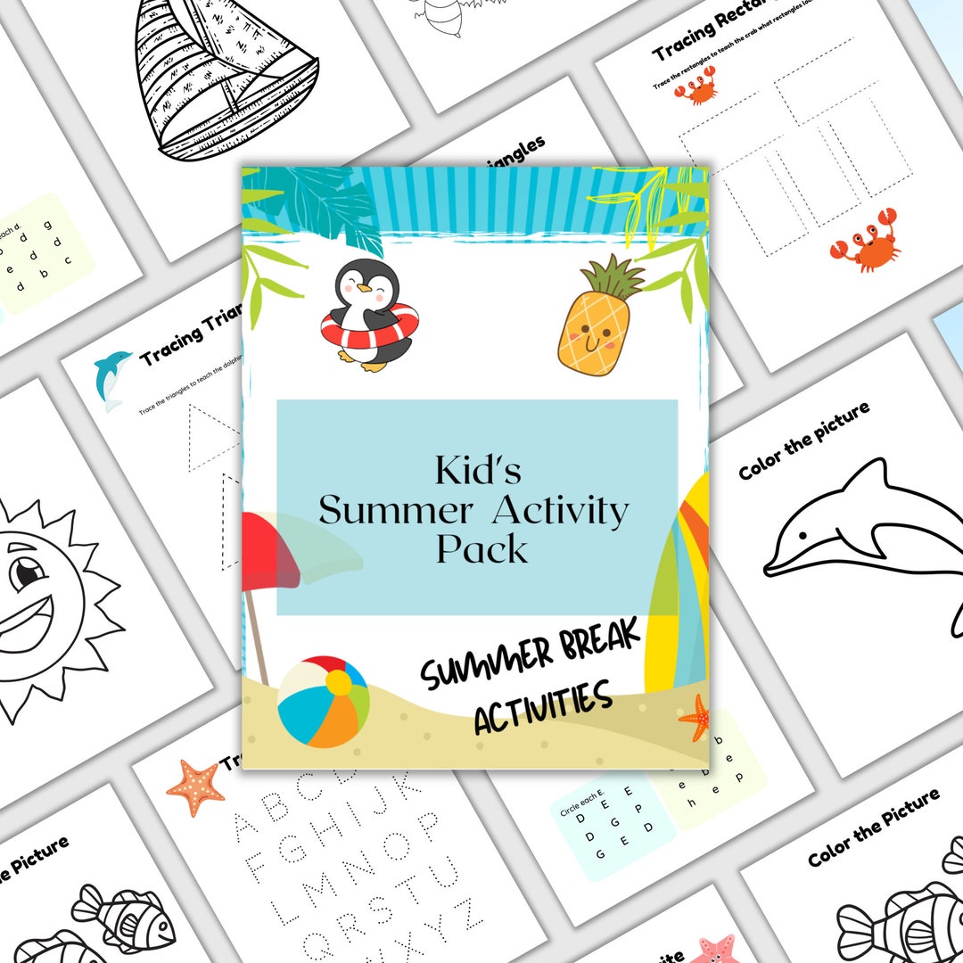 Kids Summer Break Activity Printable Bundle, Games, Coloring ...