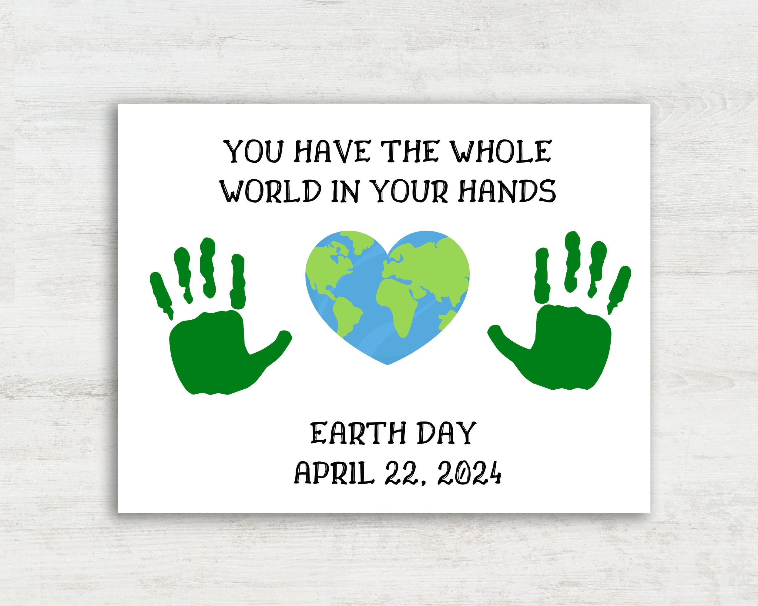 Earth Day Handprint Craft, Handprint Art, Craft Keepsake, Printable ...
