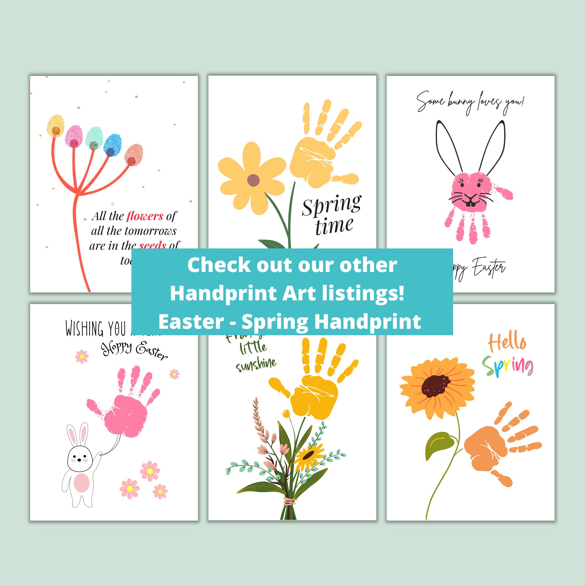 Spring Handprint Art , Spring Activity, Handprint Craft Keepsake ...