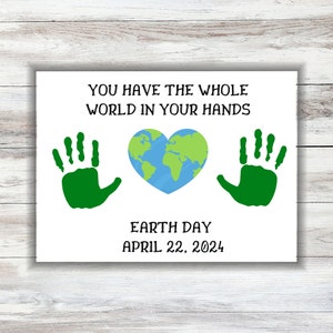 Earth Day Handprint Craft, Handprint Art, Craft Keepsake, Printable ...