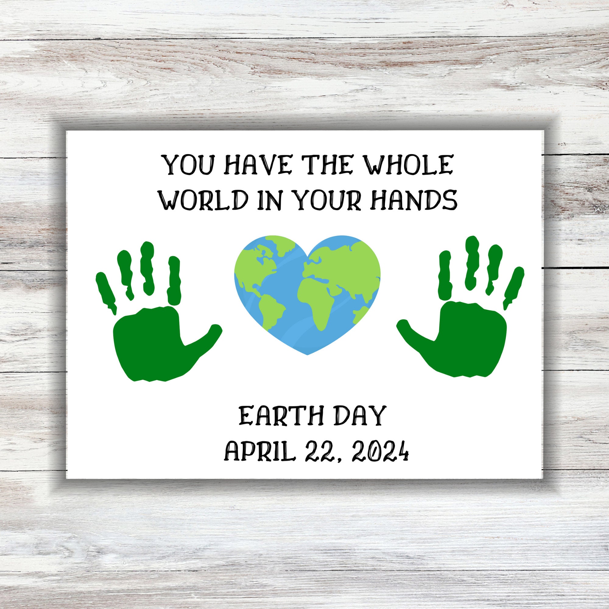Earth Day Handprint Craft, Handprint Art, Craft Keepsake, Printable ...