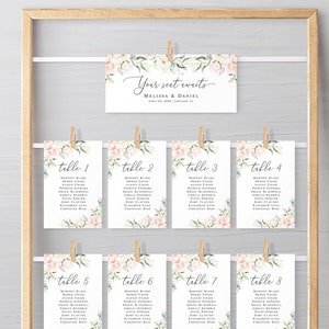 Seating Plan Printable Floral Seating Chart Cards Template Self-editing ...