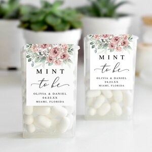 Floral Mint to Be Label Template Printable Editable Wraparound Party ...