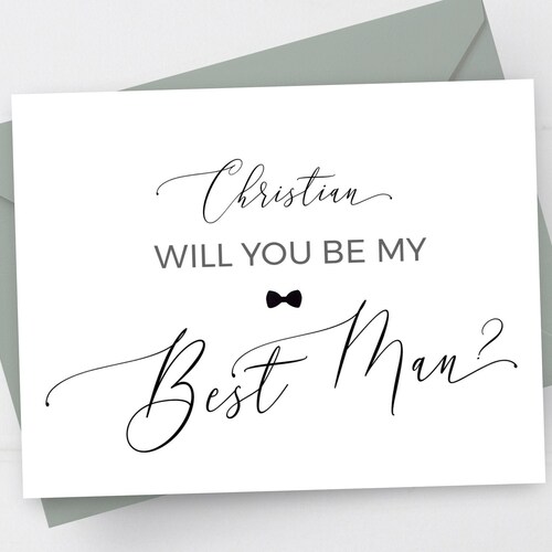 Proposal Card Template for Groomsman Will You Be My Best Man - Etsy