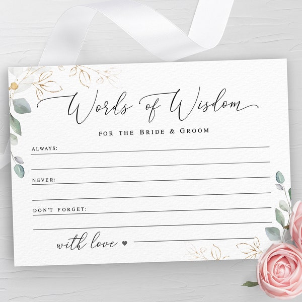 Bride And Groom Advice Cards Etsy