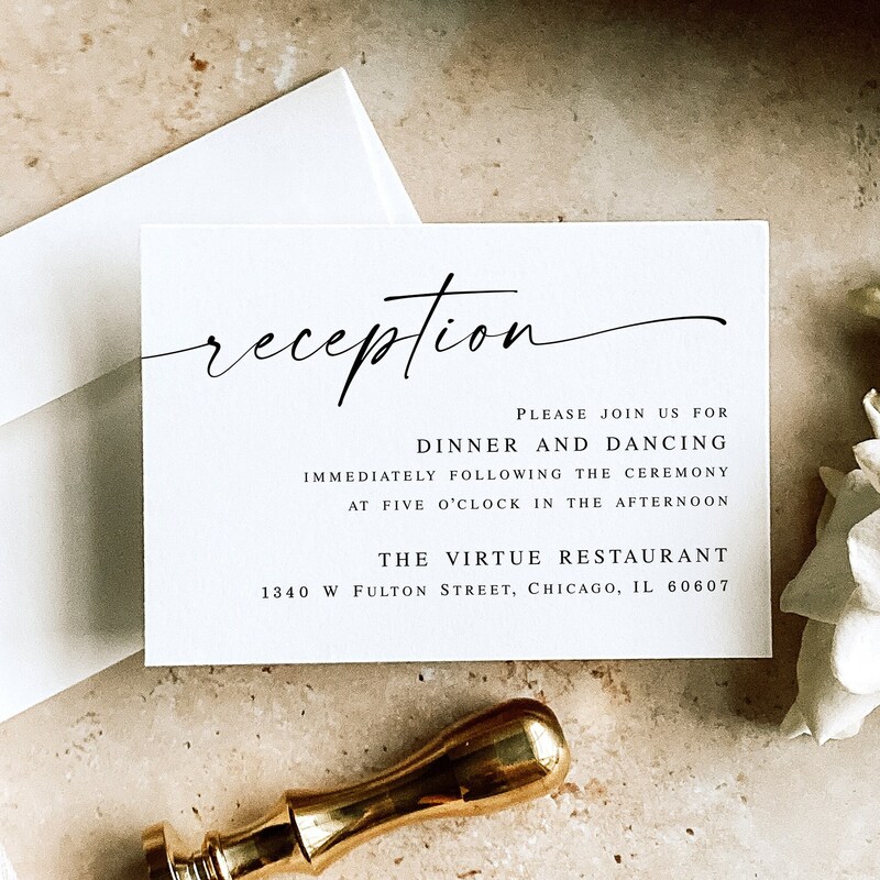Reception Card - Etsy