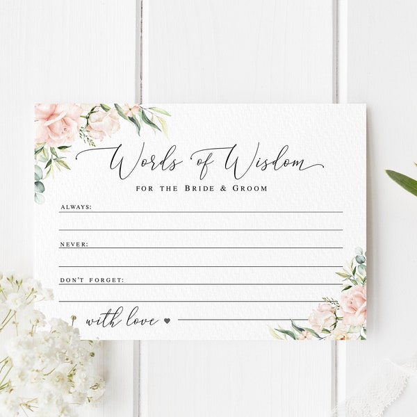Bride And Groom Advice Cards Etsy