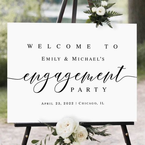 Engagement Sign Fully Editable Template Edit With Templett - Etsy