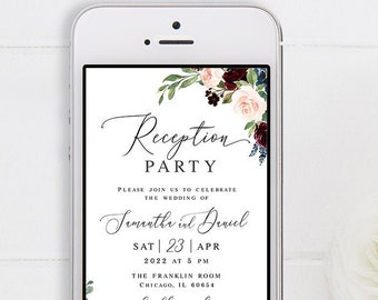 Electronic Reception Party Invitation Template Text Message | Etsy