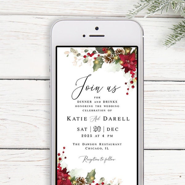 Christmas Wedding Invitations - Etsy