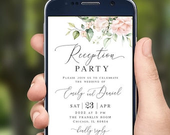 Electronic Reception Party Invitation Template Text Message | Etsy