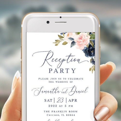 Electronic Reception Party Invitation Template Text Message | Etsy
