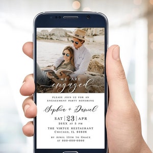 Electronic Engagement Invitation Template Editable Minimalist Invite ...