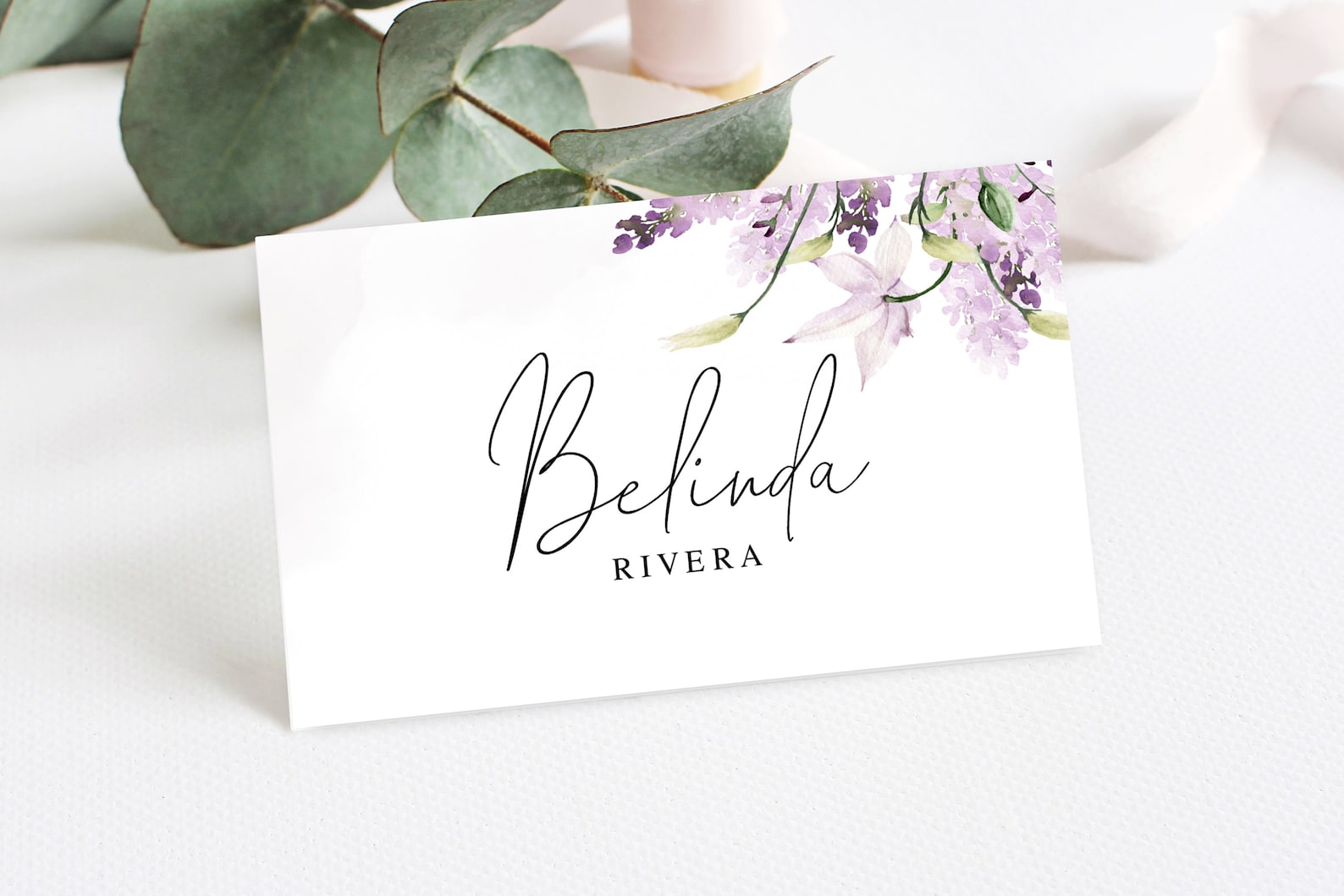 Floral Place Cards Editable Template Flat and Folded Place Cards ...