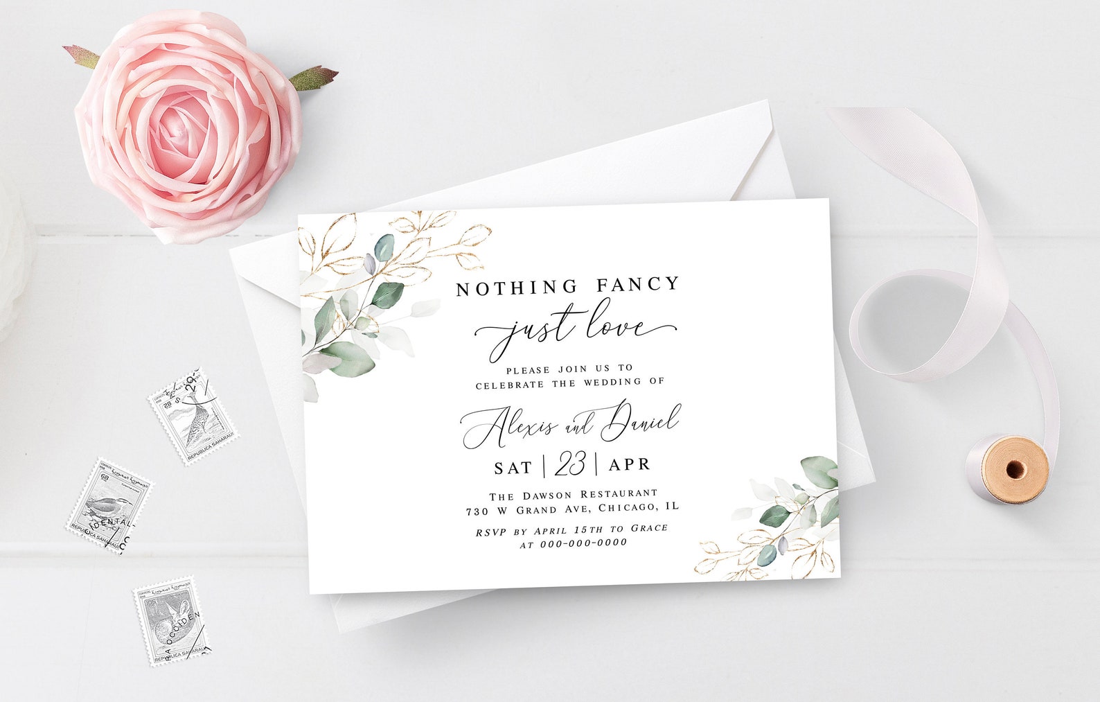 Elopement Invitation Template Fully Editable Reception Party - Etsy