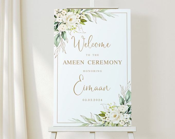 Printable Aqiqah Mubarak Card, Aqeeqah Ameen Bismillah, Quran, Islamic ...