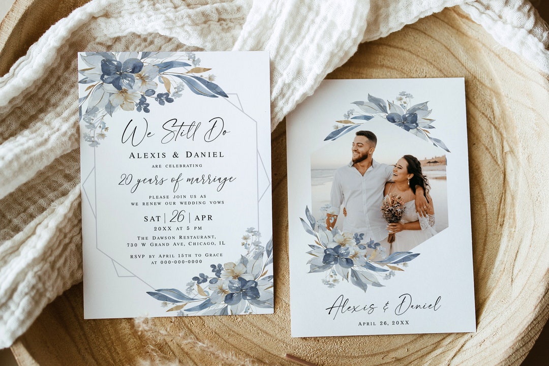 Photo We Still Do Invitation Self-editing Invite Printable Renewal of ...