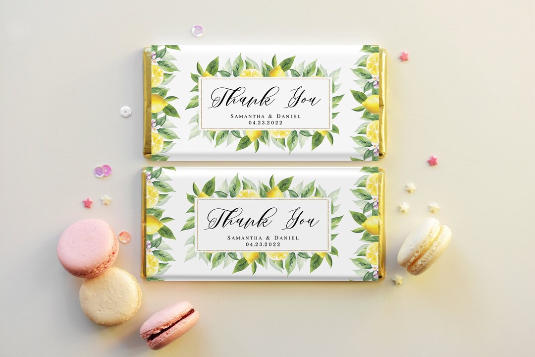Lemon Chocolate Wrapper Template Printable Self-editing Chocolate ...
