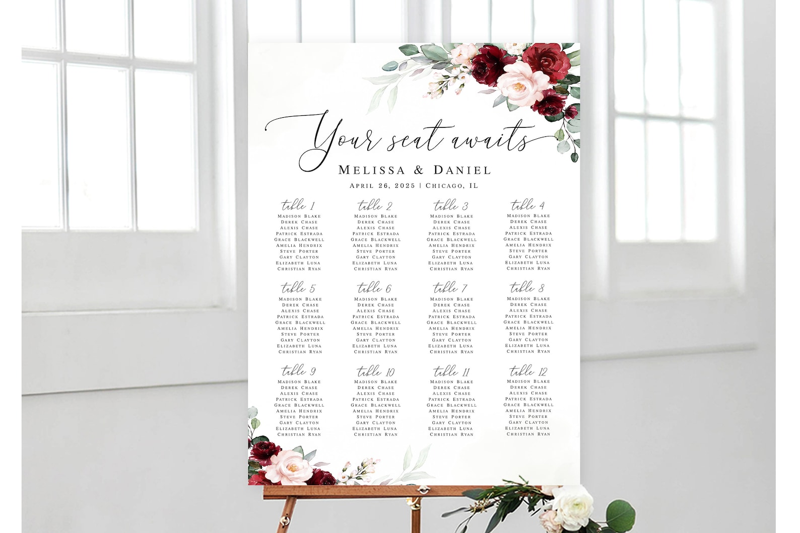 Seating Chart Poster Printable Editable Template Your Seat - Etsy