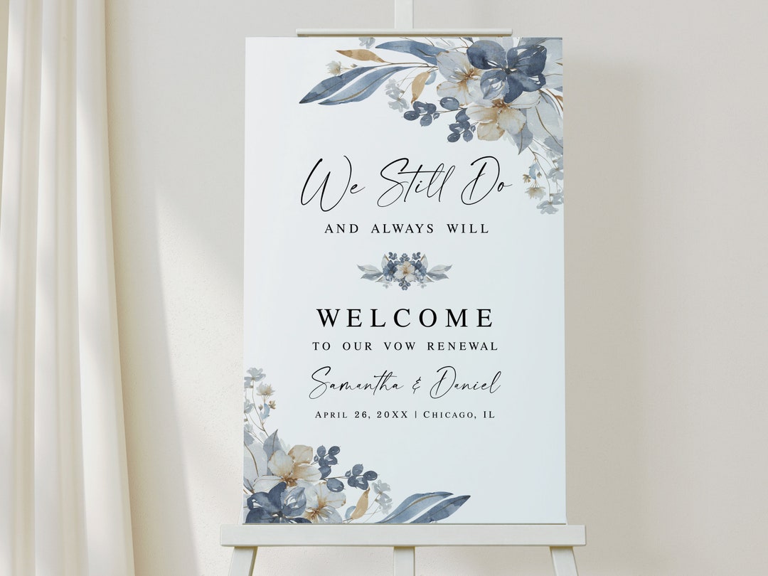 Dusty Blue Welcome Sign Template Editable Welcome Sign Printable ...