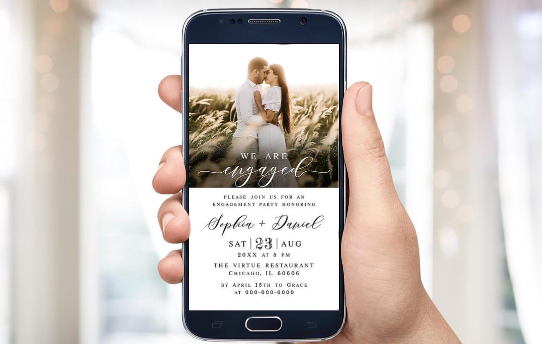 Electronic Engagement Invitation Template Photo Engagement E-invite ...